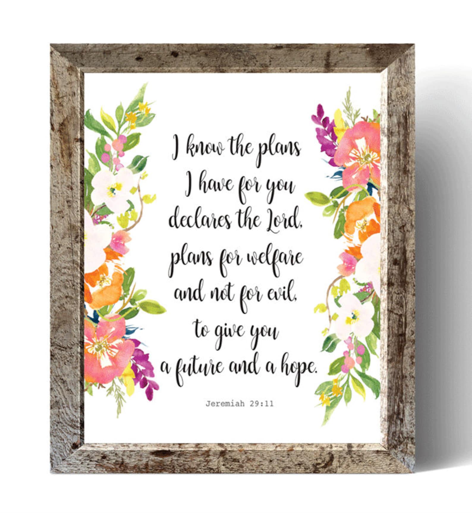 Jeremiah 29:11 I Know the Plans I Have for You Bible Verse | Etsy