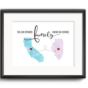 The Love Between Family Knows No Distance Print, Long Distance Family ...