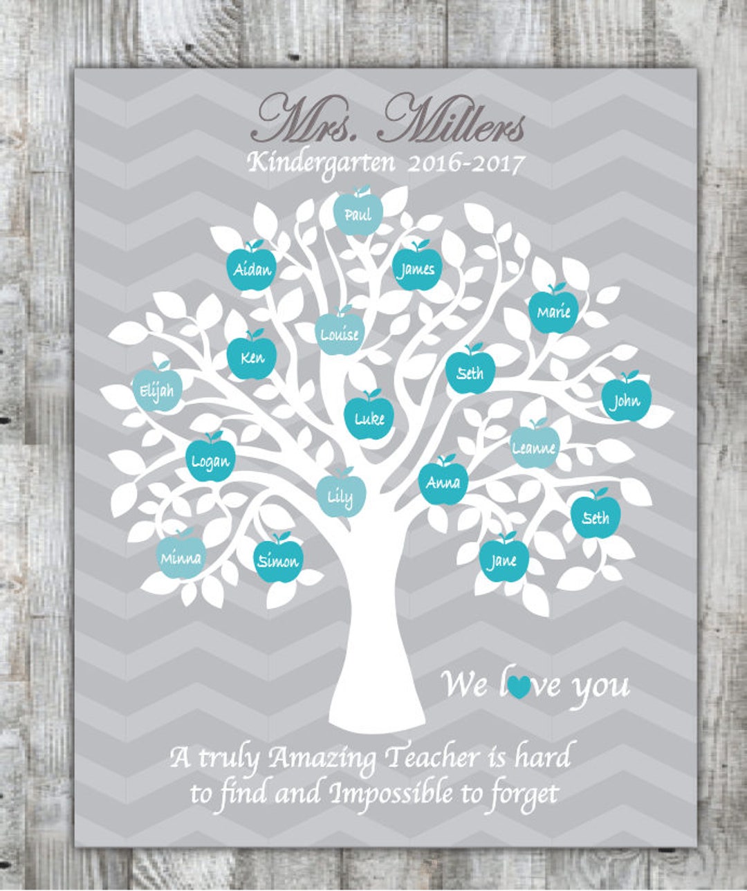 TEACHER TREE, Tree Personalized With Classmates Names, Teacher ...