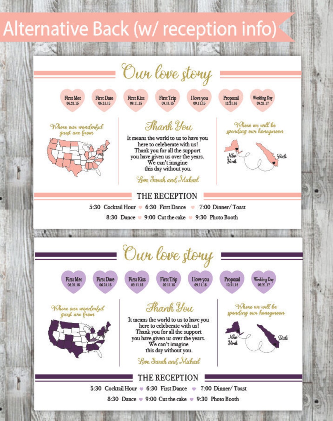 Infographic Wedding Program Design with Wedding Party | Etsy