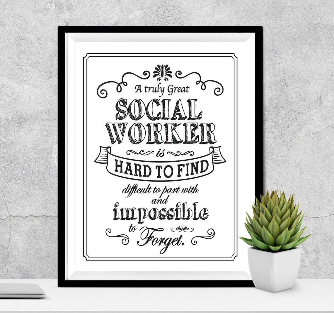 A Truly Great Social Worker Art Print Social Worker Gift | Etsy