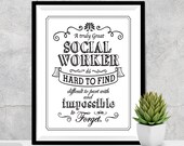 A Truly Great Social Worker Art Print Social Worker Gift - Etsy