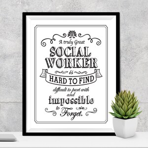A Truly Great Social Worker Art Print, Social Worker Gift, Gift for ...