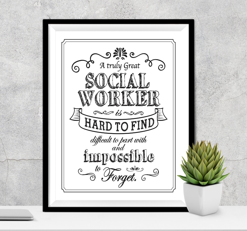 A Truly Great Social Worker Art Print, Social Worker Gift, Gift for ...
