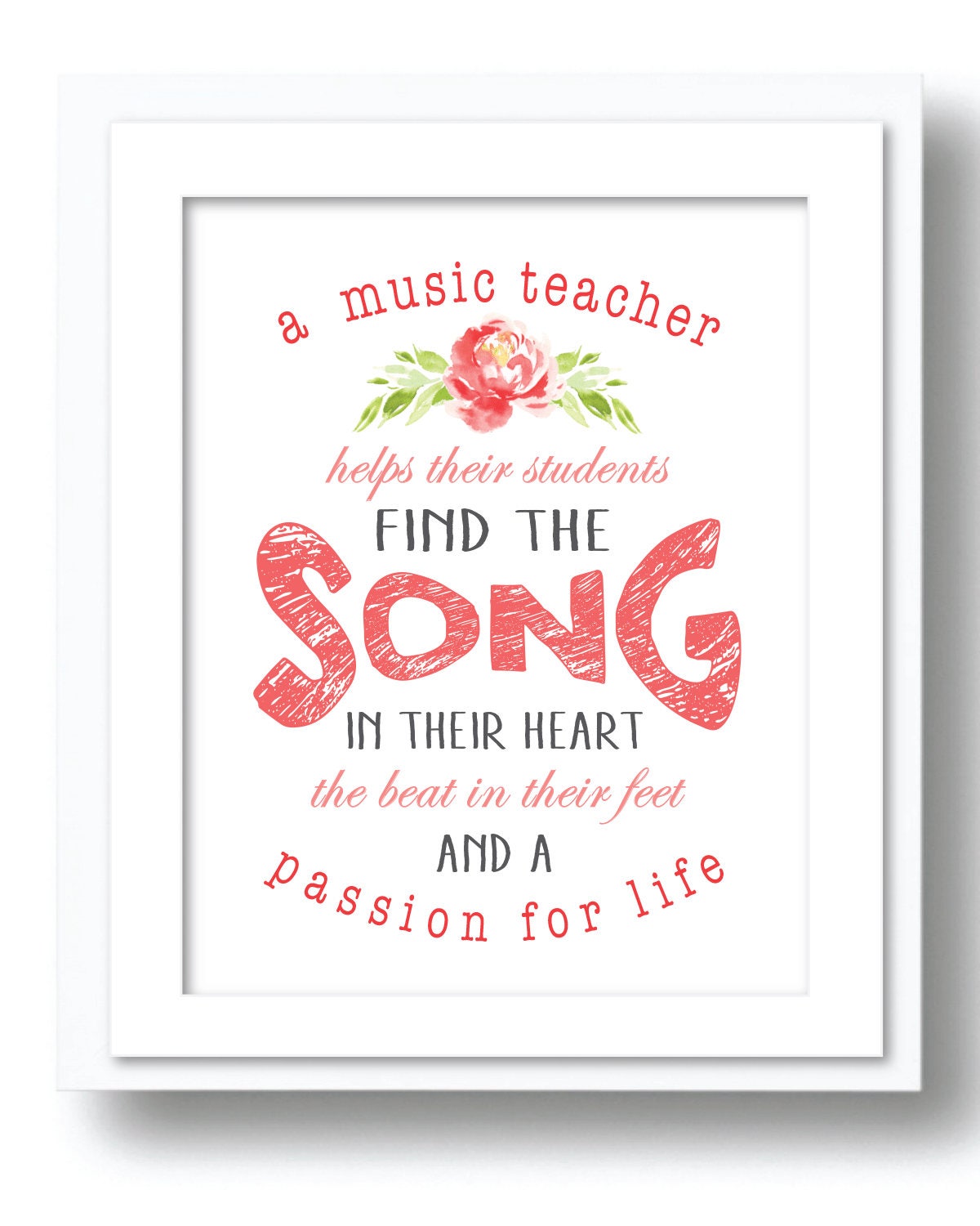 Music Teacher Personalized Print Music Teacher Quote Music | Etsy