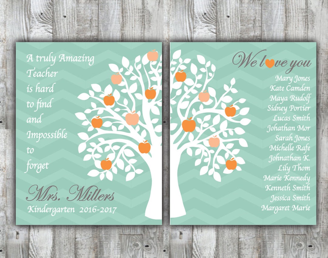 Printable DIGITAL FILE TEACHER Tree, Tree Personalized With Classmates ...