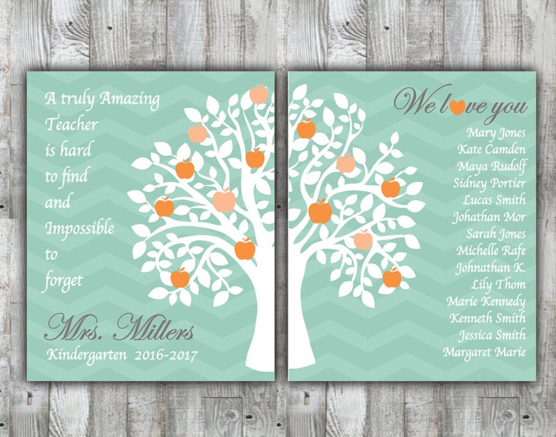 Printable DIGITAL FILE TEACHER Tree Tree Personalized With - Etsy