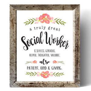 Social Worker Gift - A Truly Great Social Worker Art Print - Gift for ...
