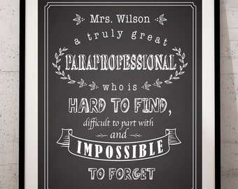 Paraprofessional Gift, Para Printable, Customizable Teacher Aide ...