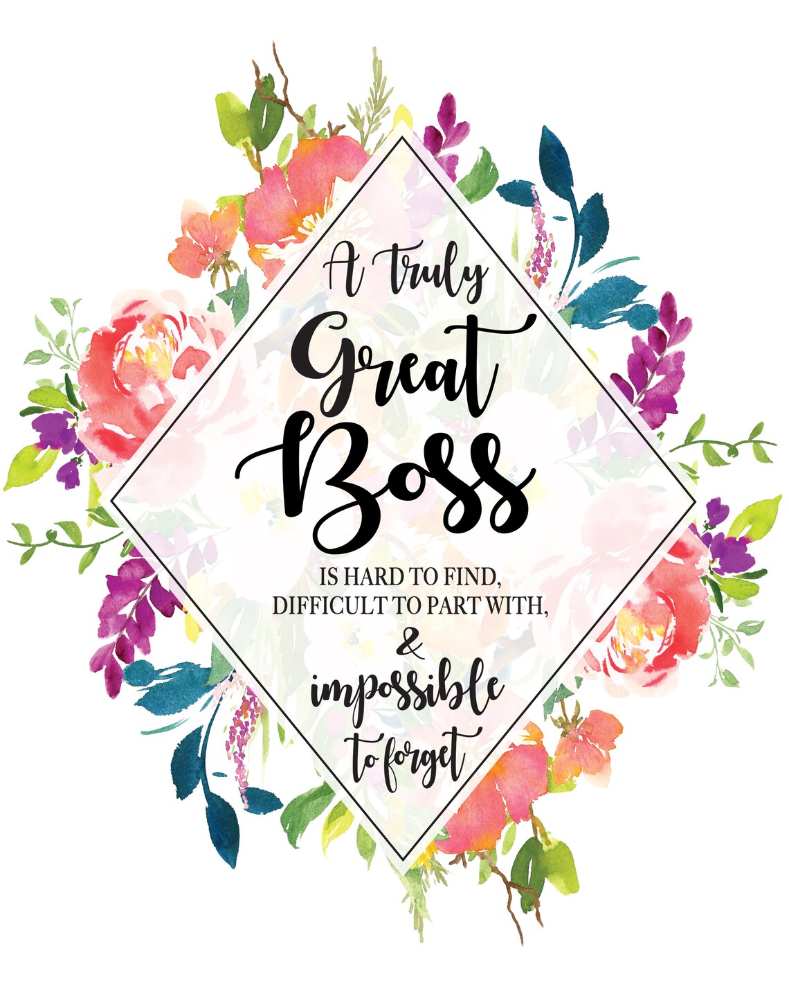 A Truly Great Great Boss is Hard to Find, Printable Boss Gift, Boss ...