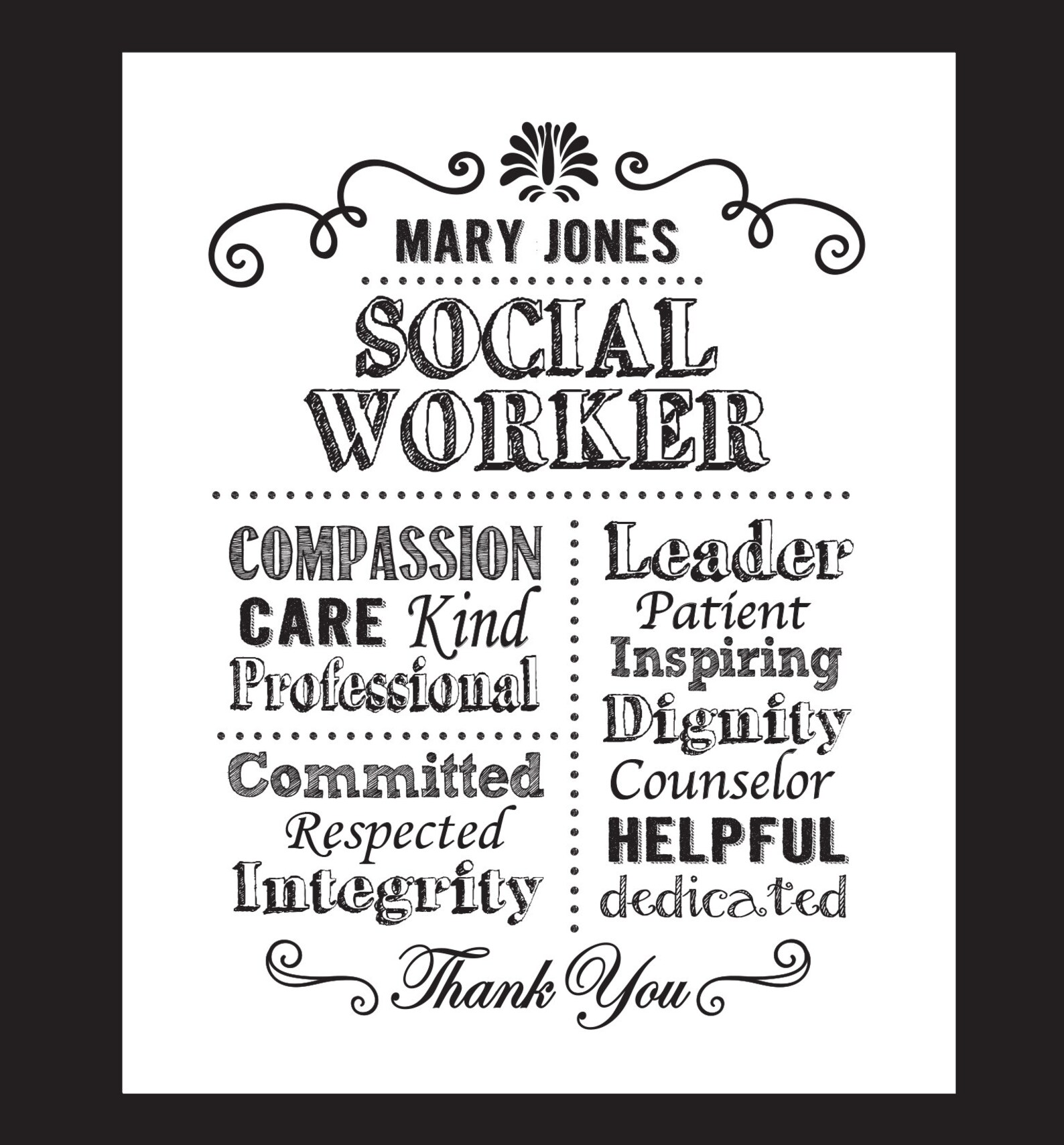 Social Worker Gift, A Truly Great Social Worker Art Print, Gift for ...