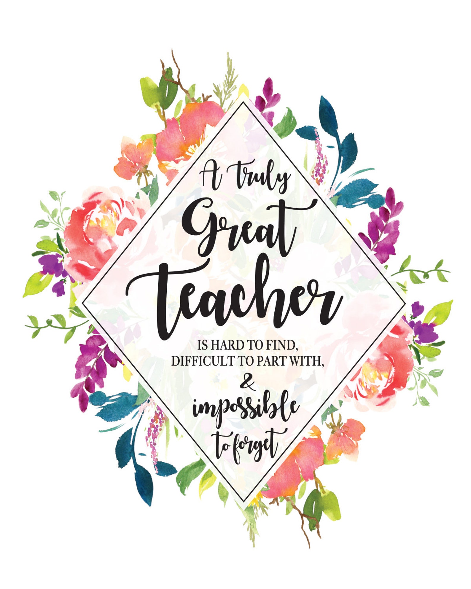 A Great Teacher is Hard to Find Printable Teacher Gift - Etsy