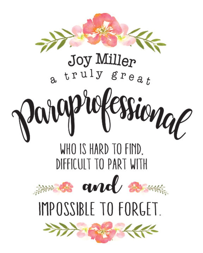 Personalized Paraprofessional Gift Teacher Aide Gift Para - Etsy