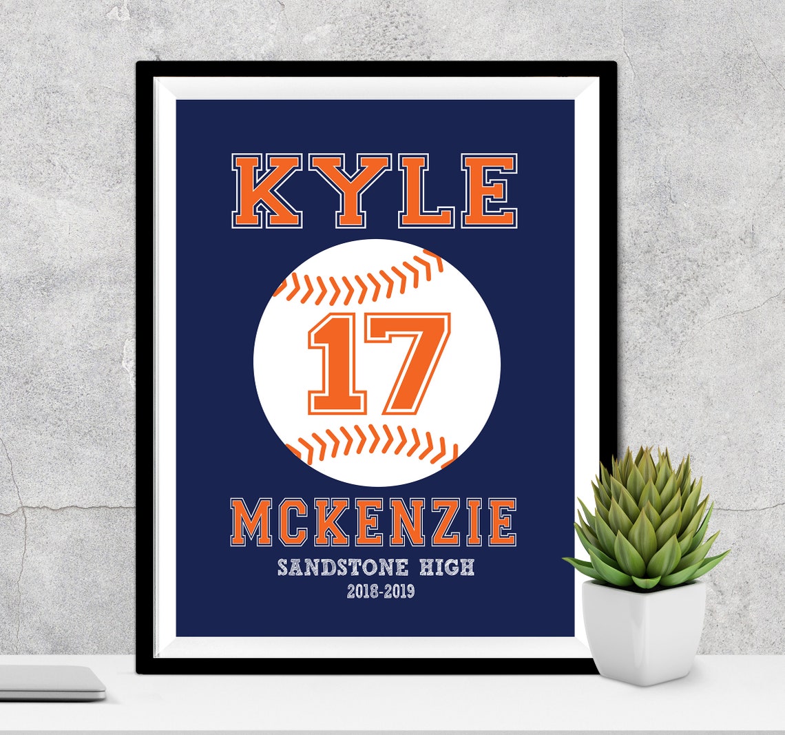 Personalized Senior Baseball Player Gift Baseball Sign Print - Etsy