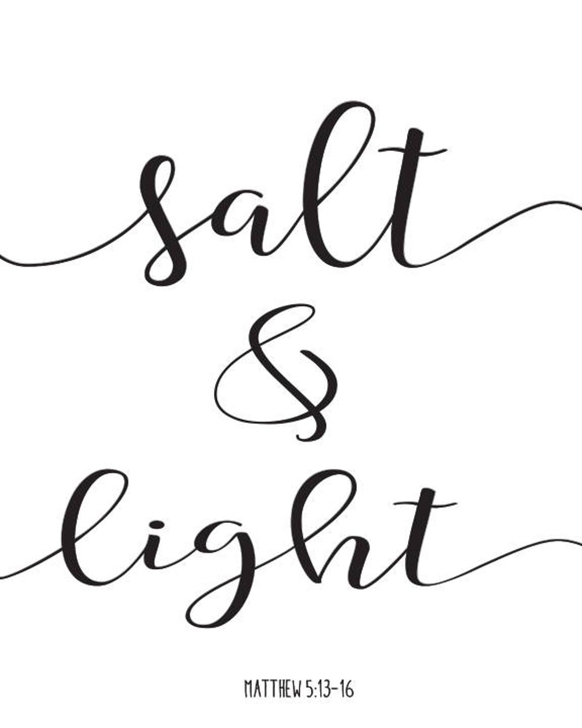 Salt and Light Matthew 5:13-16 Bible Verse Wall Art - Etsy