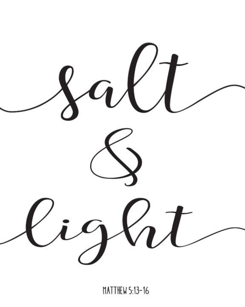 Salt and Light Matthew 5:13-16, Bible Verse Wall Art, Scripture Art ...