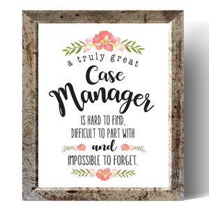 Case Manager Gift, Social Worker Gift, A Truly Great Case Worker Art ...
