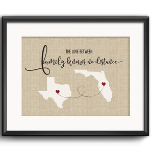 The Love Between Family Knows No Distance Print, Long Distance Family ...