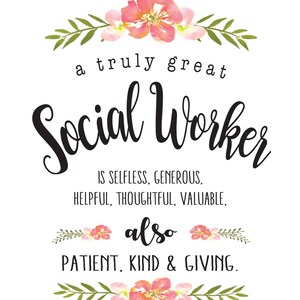 Social Worker Gift - A Truly Great Social Worker Art Print - Gift for ...