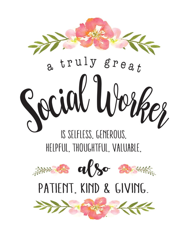 Social Worker Gift - A Truly Great Social Worker Art Print - Gift for ...