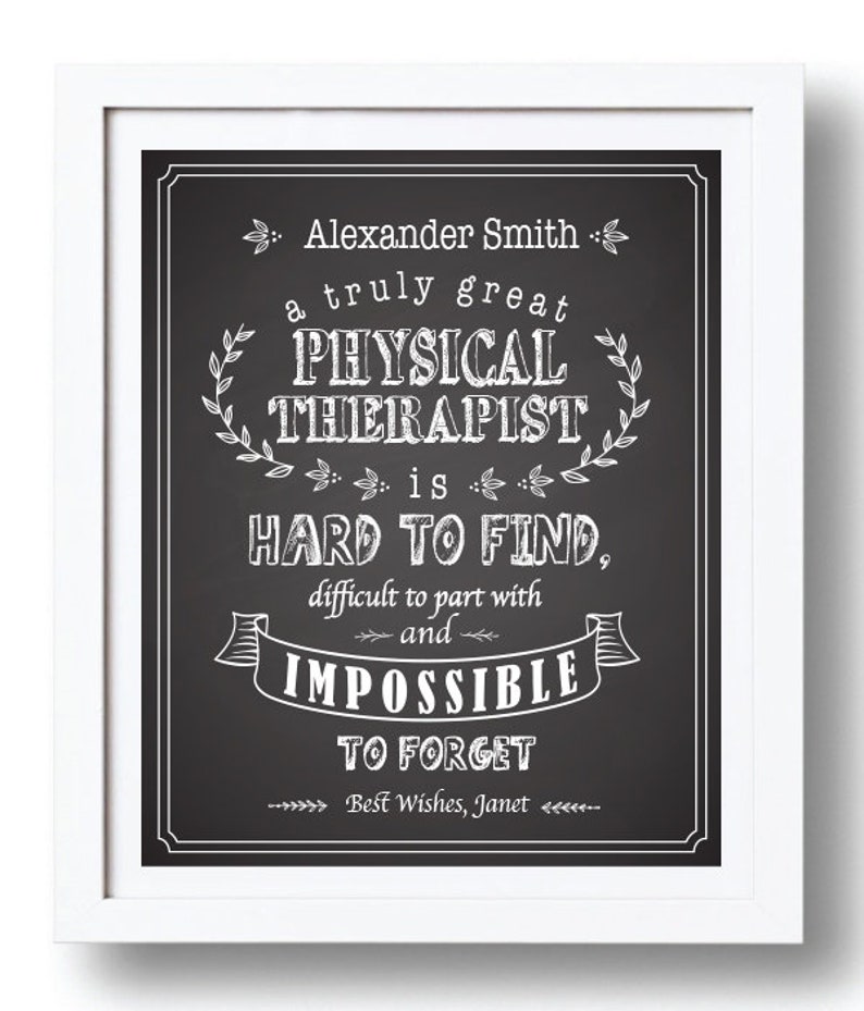 Personalized Physical Therapist Chalkboard Art, Physical Therapist ...