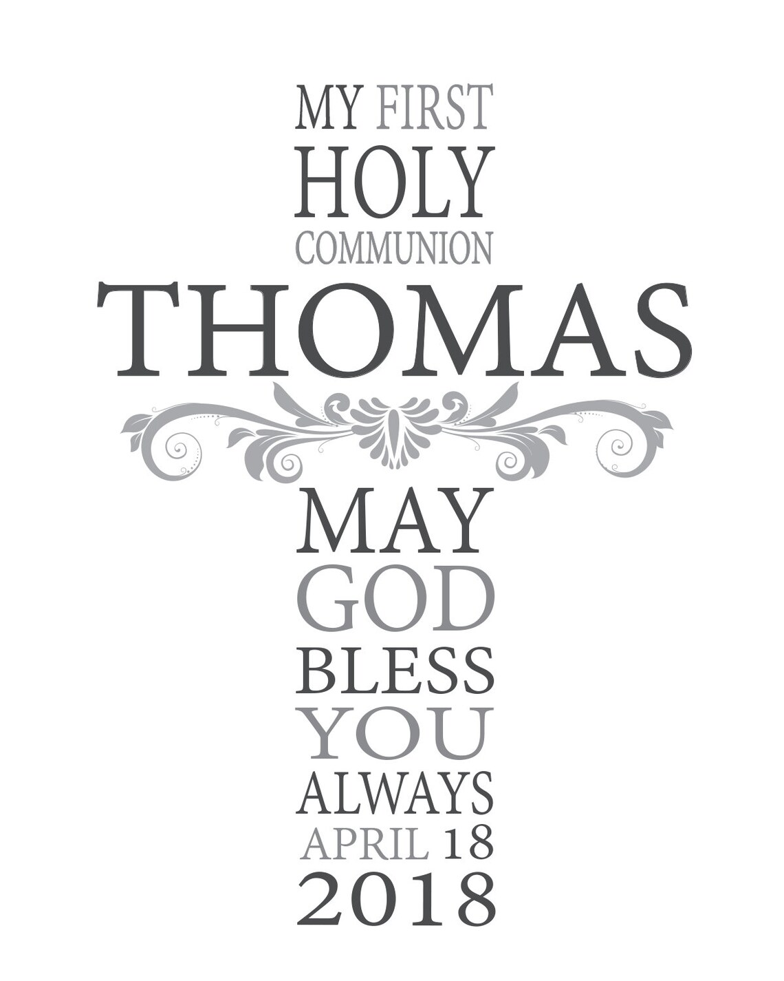 Personalized First Communion Cross First Holy Communion Print - Etsy