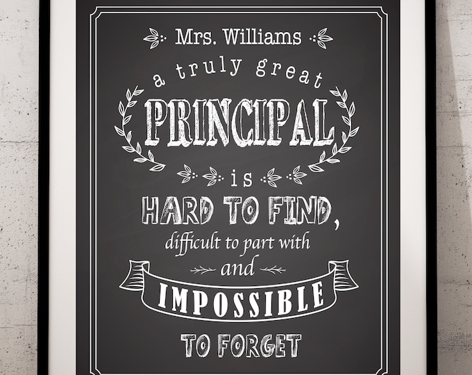 Principal Gift, Principal Printable Sign, Editable School Principal ...