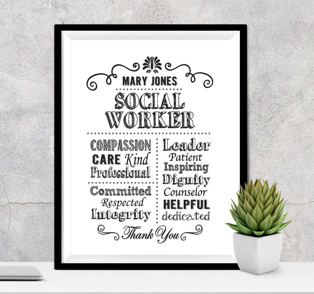 Social Worker Gift, A Truly Great Social Worker Art Print, Gift for ...