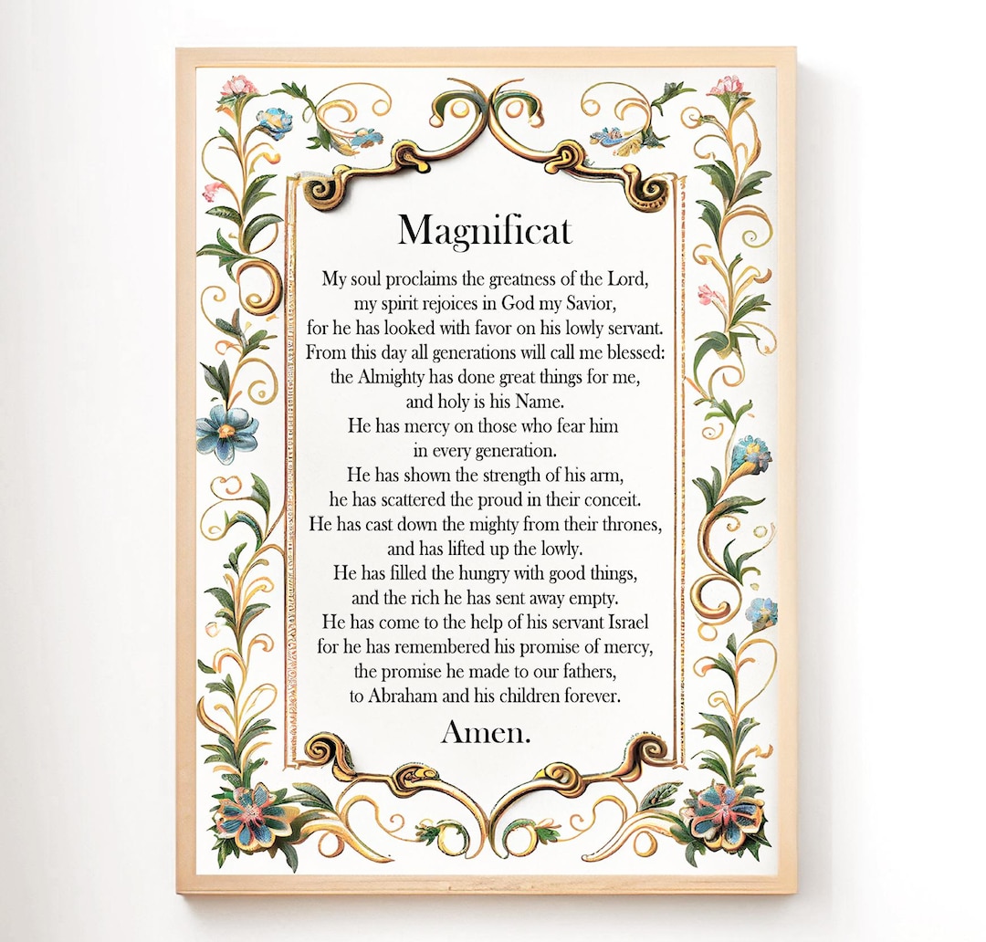 Magnificat Prayer Floral Print, Catholic Wall Art (digital Download) - Etsy