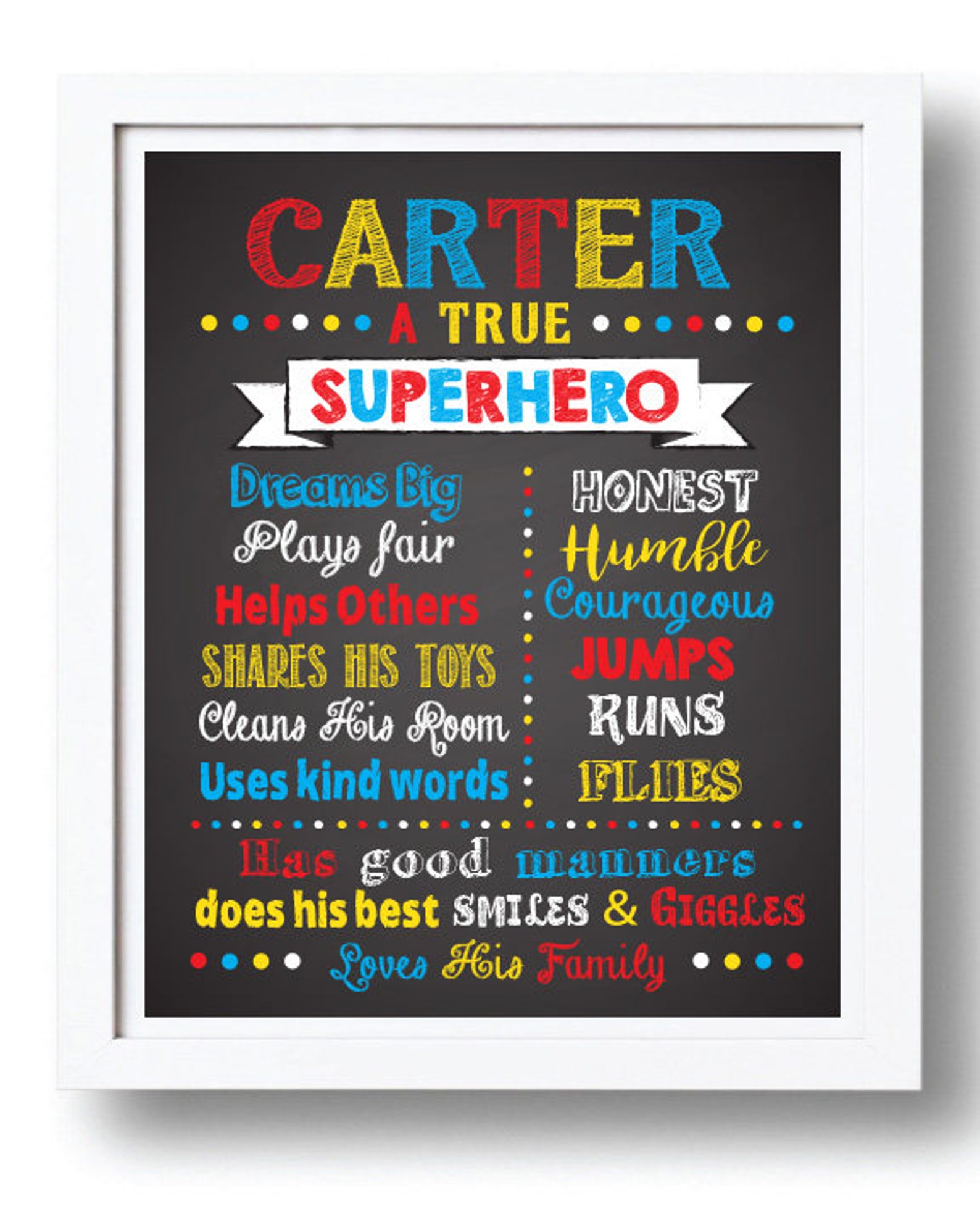 A True Superhero Boys Girl Room Decor Superhero Rules - Etsy