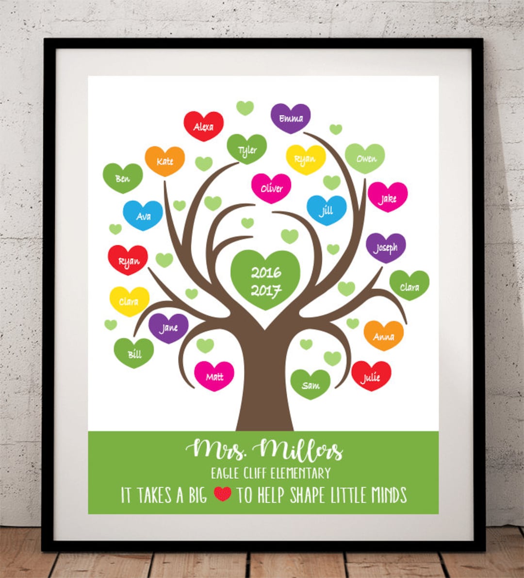 PRINTABLE DIGITAL File TEACHER Tree, Personalized Class Names, Teacher ...
