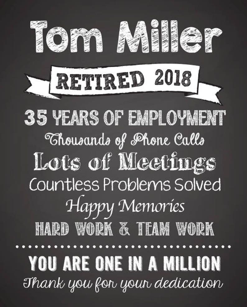 Retirement Gift for Man, DIGITAL Retirement Sign, Retirement Party ...