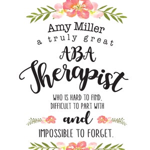 Behavior Analyst Chalkboard Printable, ABA Gift Printable , BCBA Gift ...