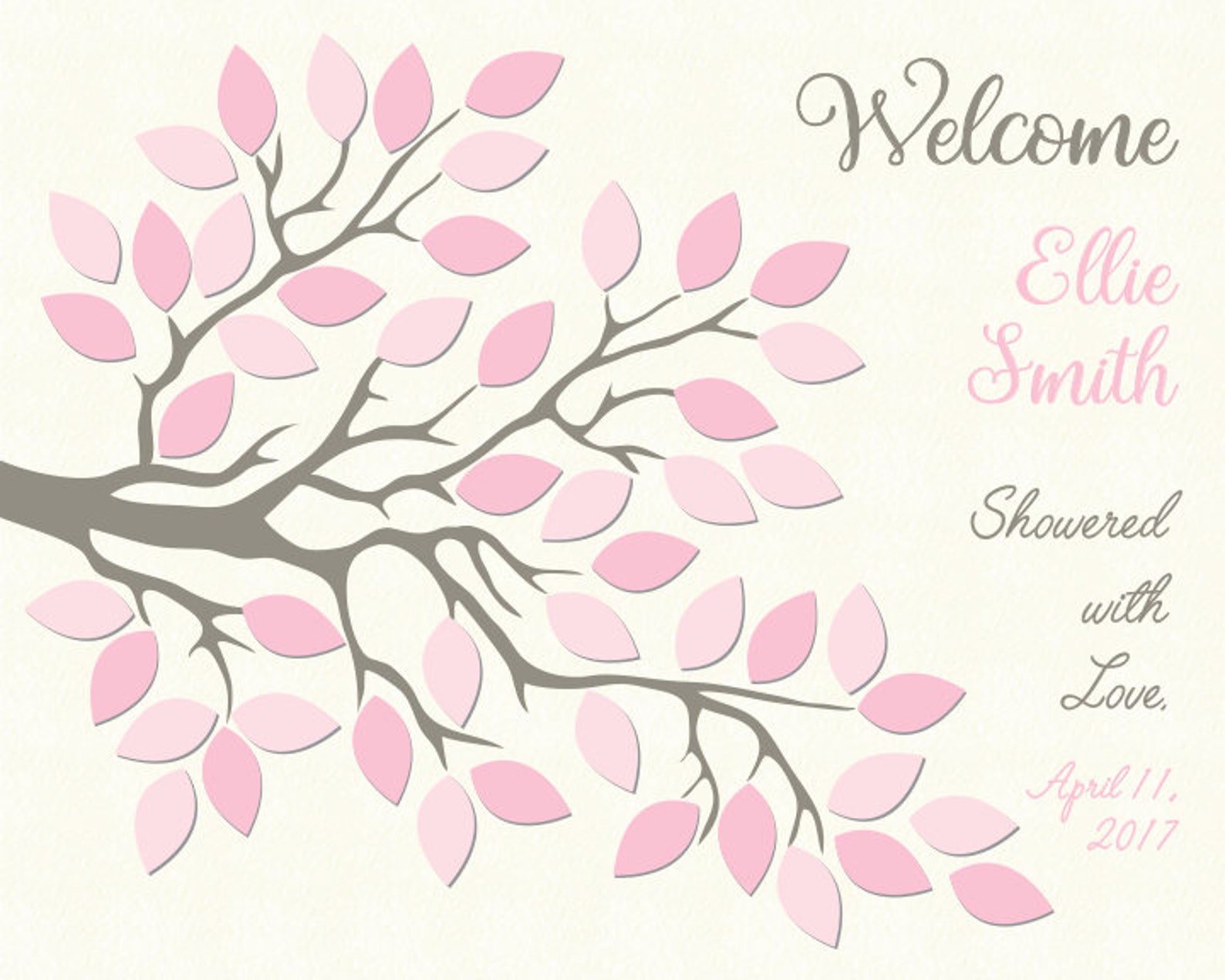 Baby Shower Guest Book Alternative Signature Tree Poster, Printable ...