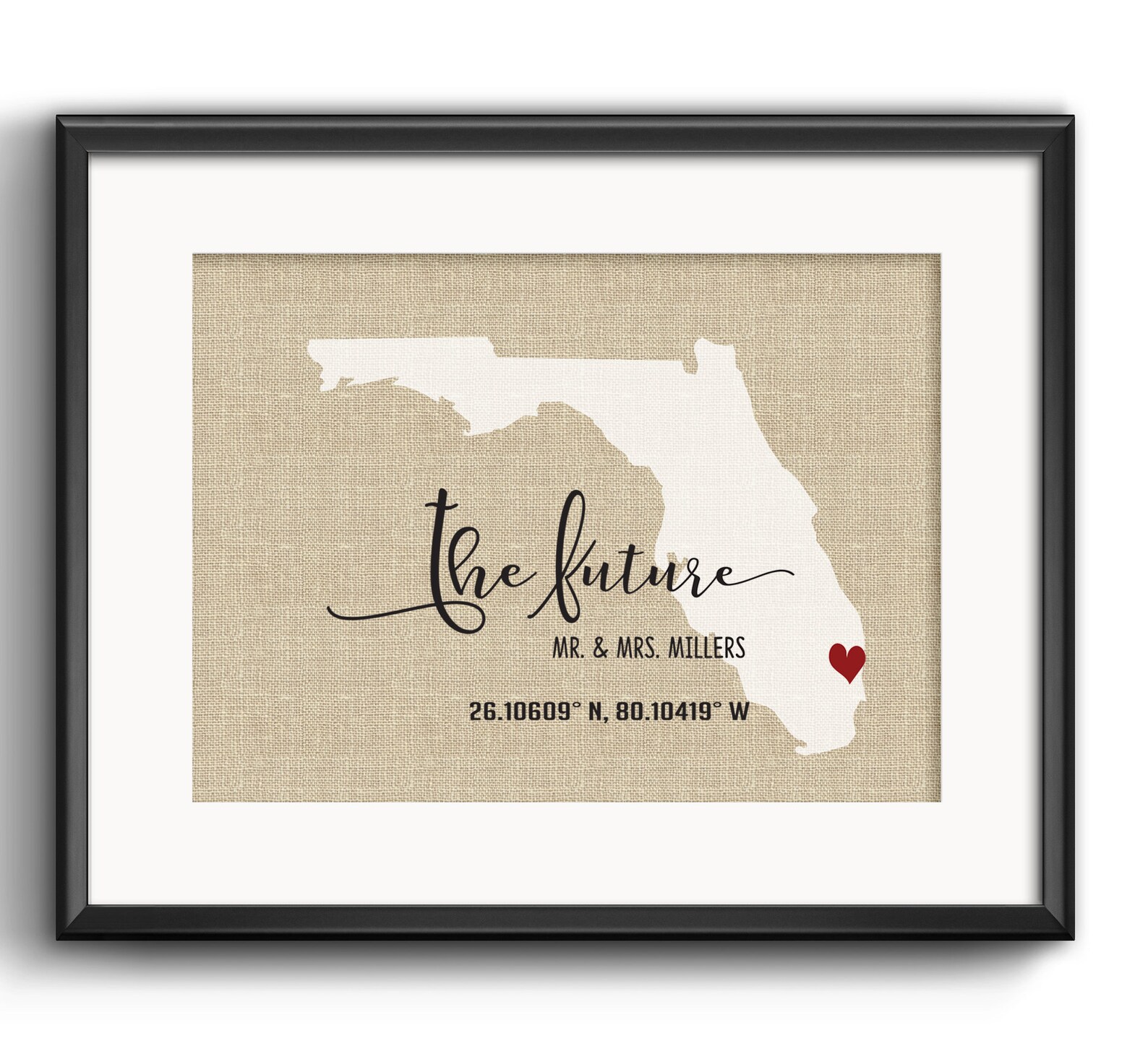 Personalized Map & GPS Coordinates Gift Custom Latitude - Etsy