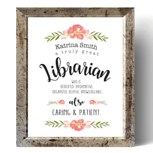 Personalized Librarian Gift, Librarian Christmas Gift, Gift for ...