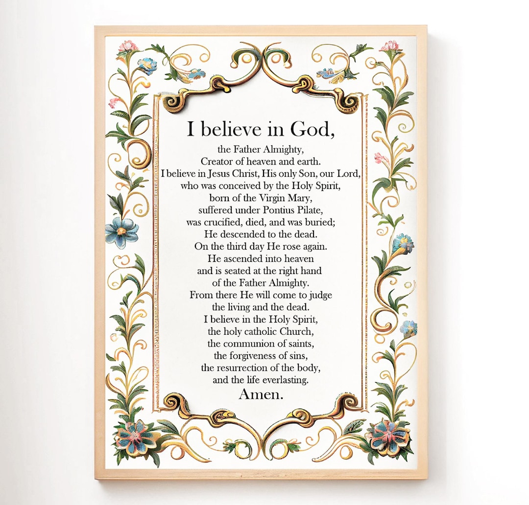 Apostles' Creed Art Print, Catholic Prayer (digital Download) - Etsy