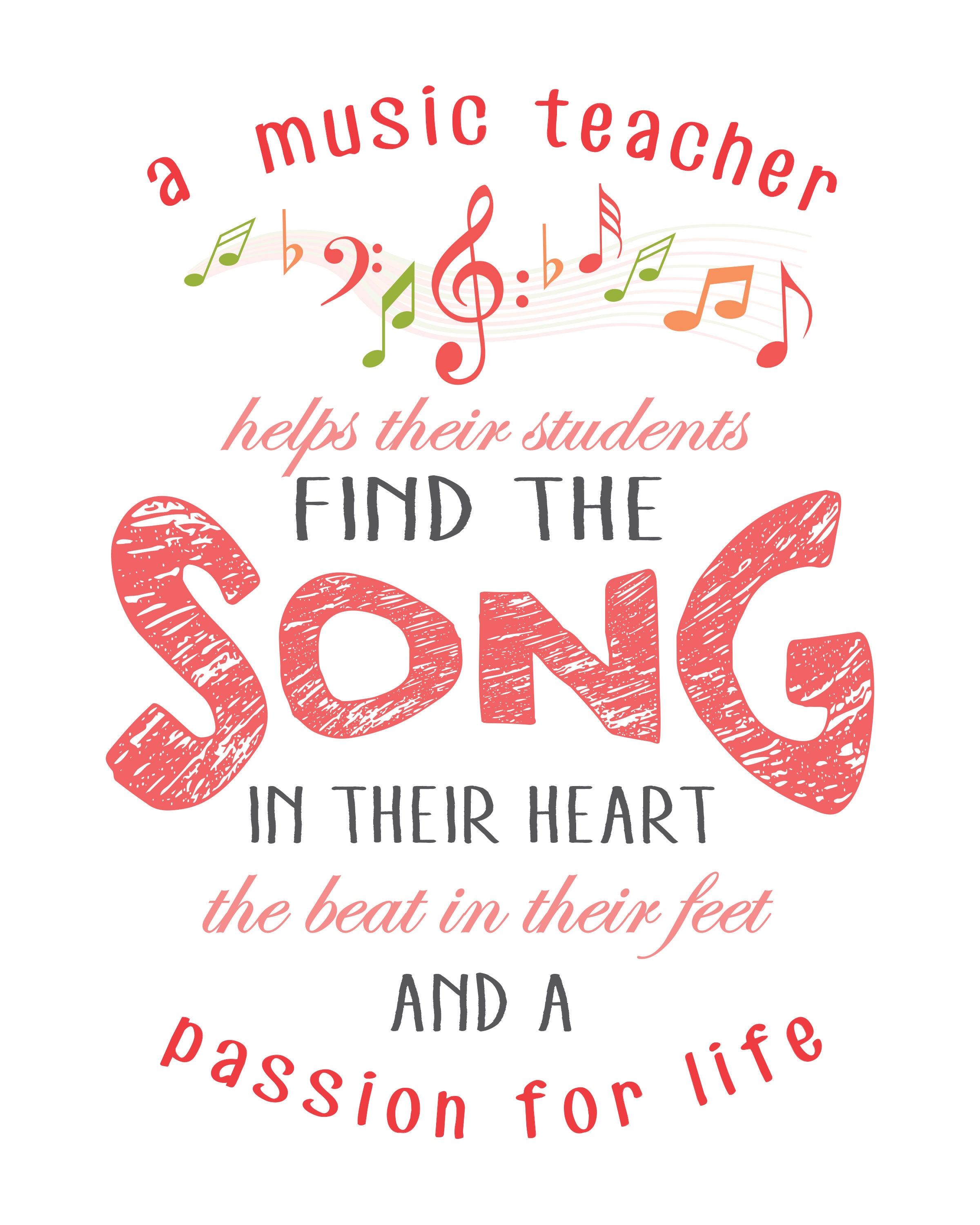 Music Teacher Personalized Print Music Teacher Quote Music | Etsy