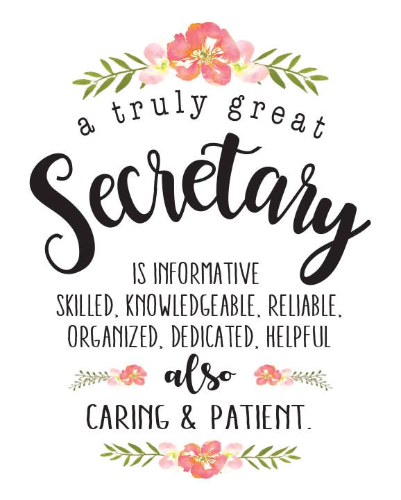 A Truly Great Secretary, Best Secretary, Secretary Appreciation ...