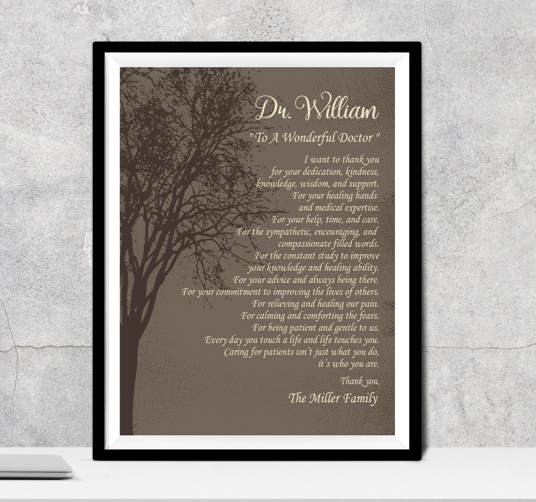 Doctor Gift, A Wonderful Doctor Poem A Truly Great Doctor Appreciation ...