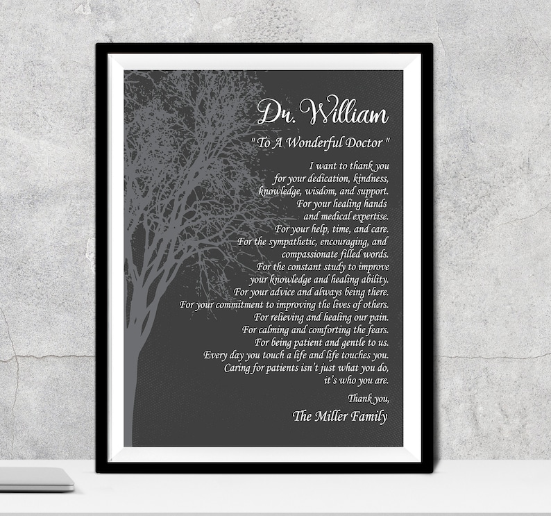 Doctor Gift A Wonderful Doctor Poem A Truly Great Doctor - Etsy