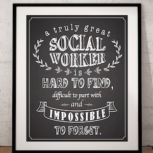 Social Worker Gift - A Truly Great Social Worker Art Print - Gift for ...