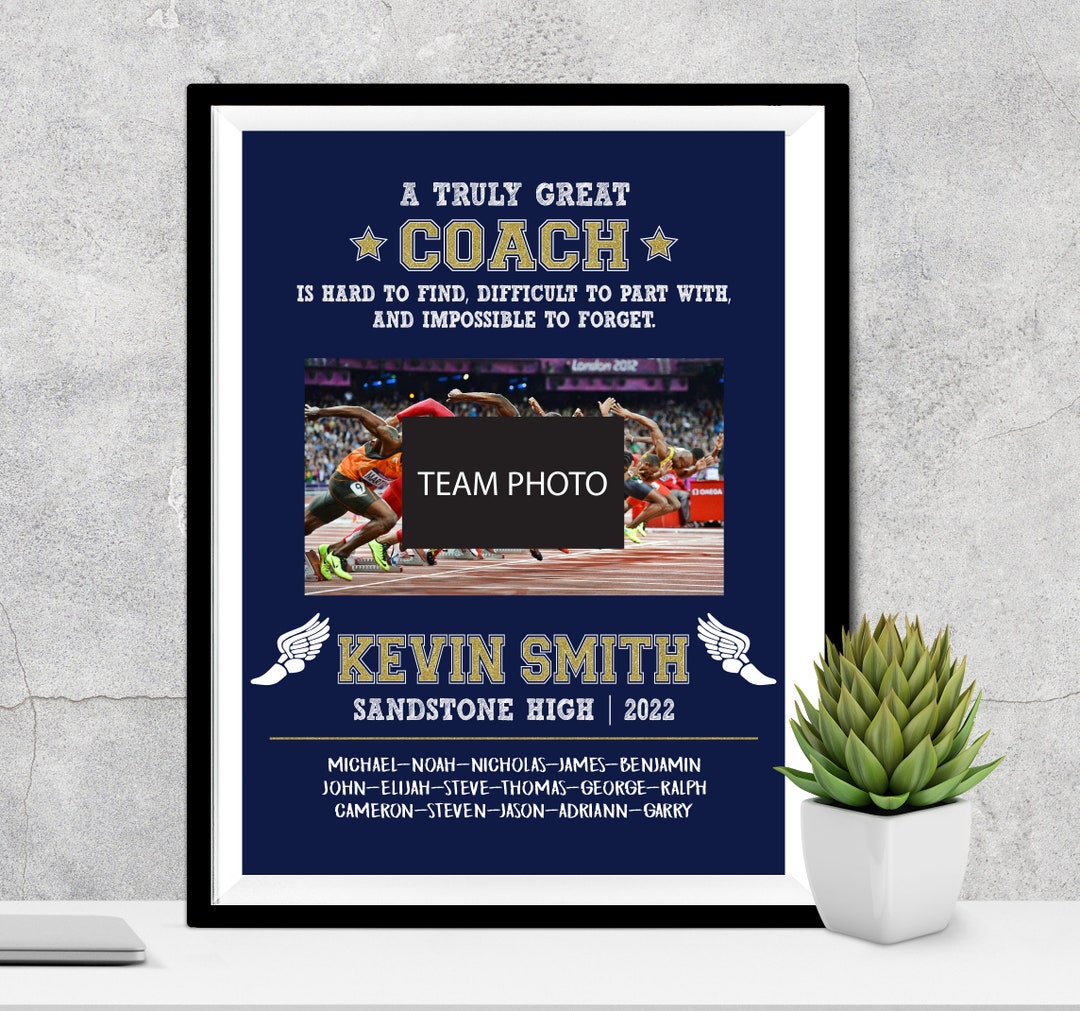 Track and Field Coach Gift, A Truly Great Coach, Custom Track Gift ...