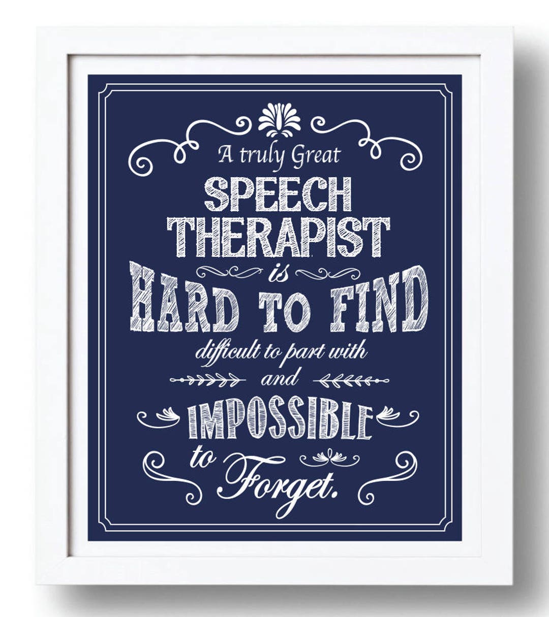Speech Therapist Chalkboard Printable, Speech Therapist Gift, SLP ...