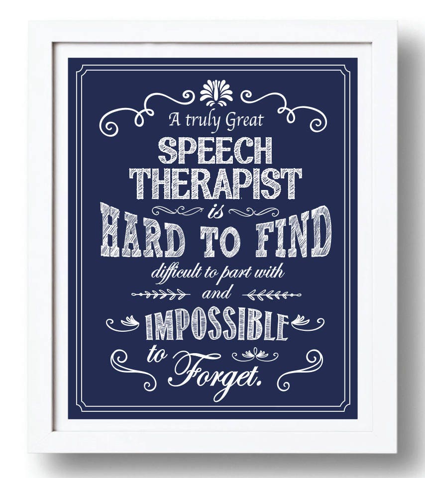 Speech Therapist Chalkboard Printable, Speech Therapist Gift, SLP ...