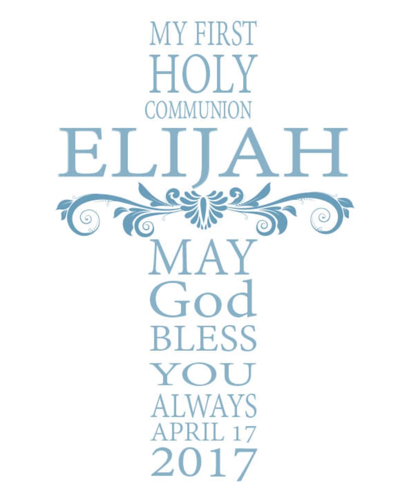 Personalized First Communion Cross, First Holy Communion Print Gift ...