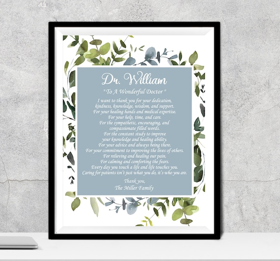 Doctor Gift A Wonderful Doctor Poem A Truly Great Doctor | Etsy Canada
