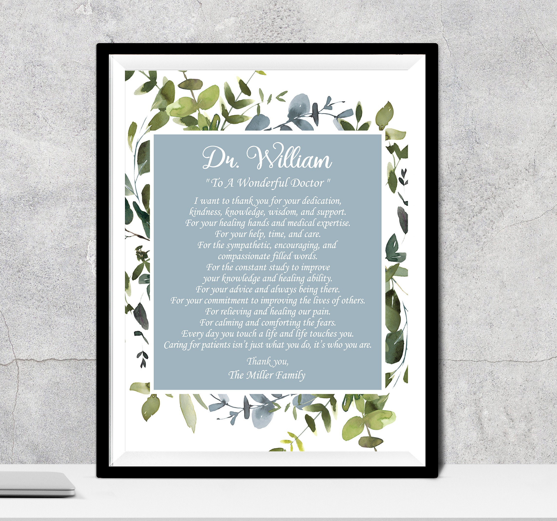 Doctor Gift A Wonderful Doctor Poem A Truly Great Doctor Appreciation ...