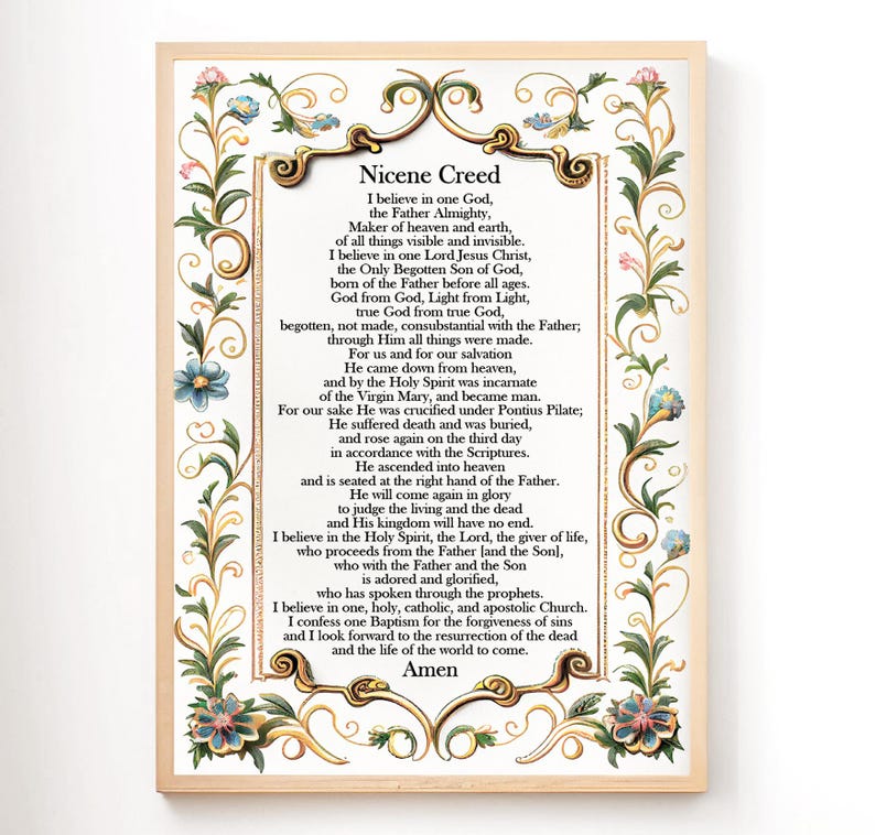 Nicene Creed Art Poster, Catholic Prayer (digital Download) - Etsy