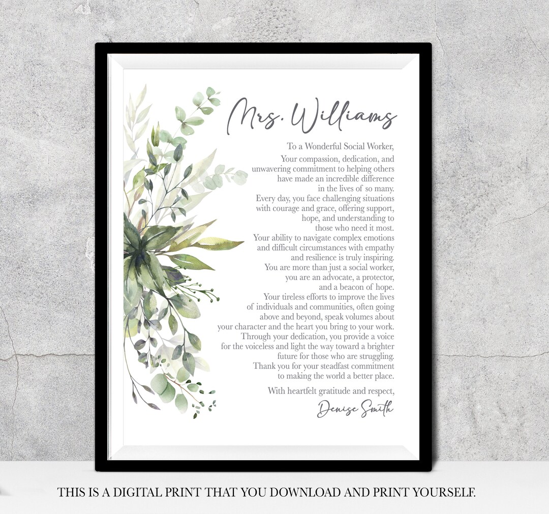 Social Worker Gift - A Truly Great Social Worker Art Print - Gift for ...